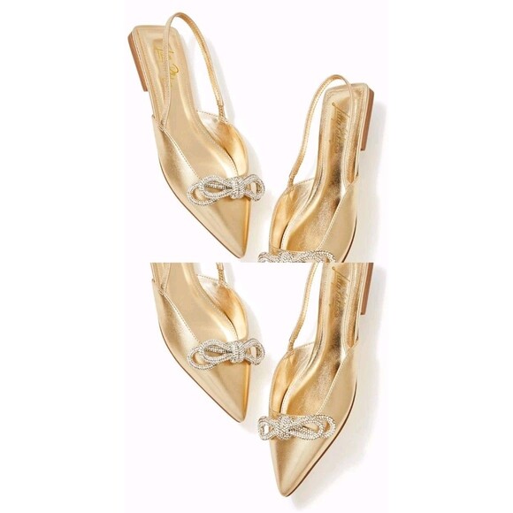 Lilly Pulitzer | Shoes | Lilly Pulitzer Brit Leather Slingbacks 225 Bow ...